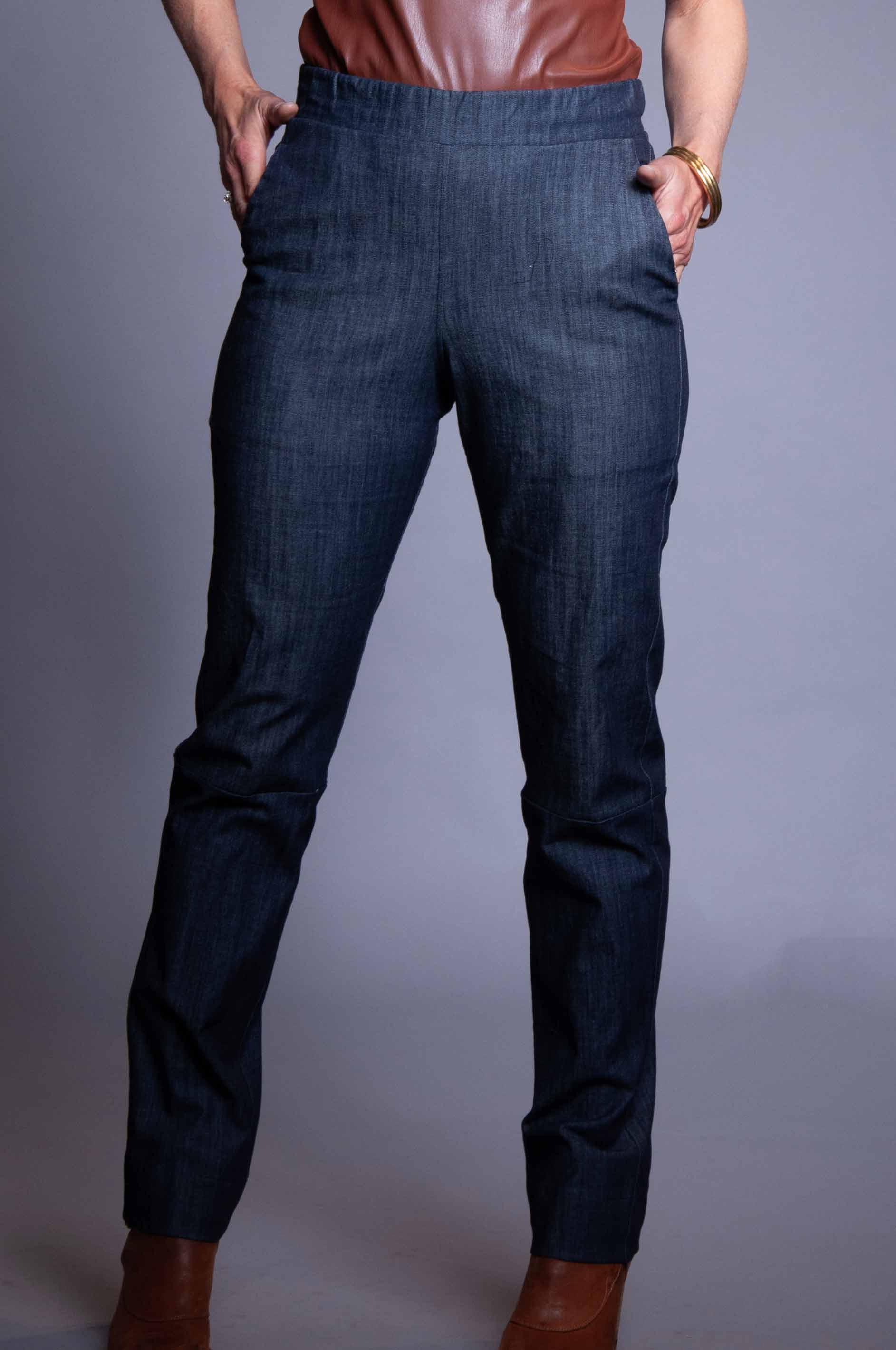 Noriko Pant - Dark Denim Chambray – Garnish