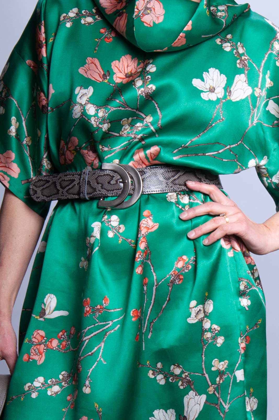 Double Half Circle Belt - Grey Snake – Garnish